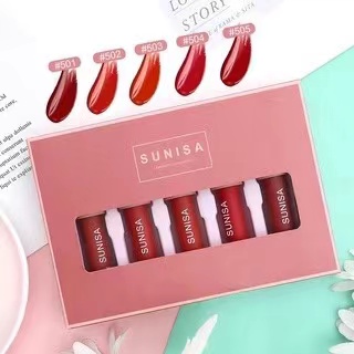 SUNISA Lipstick Set 5 in 1 Matte Waterproof Lipstick Set Gift Lips ...