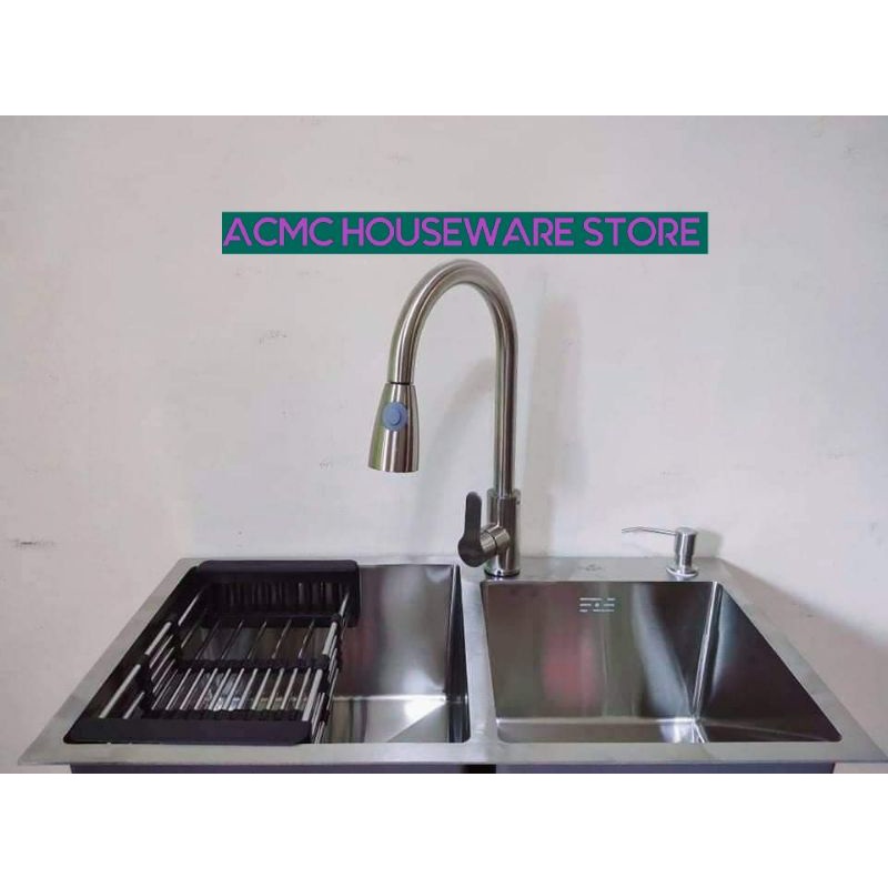 Complete Package Double Tub Kitchen Sink 304 Stainless | Shopee Philippines
