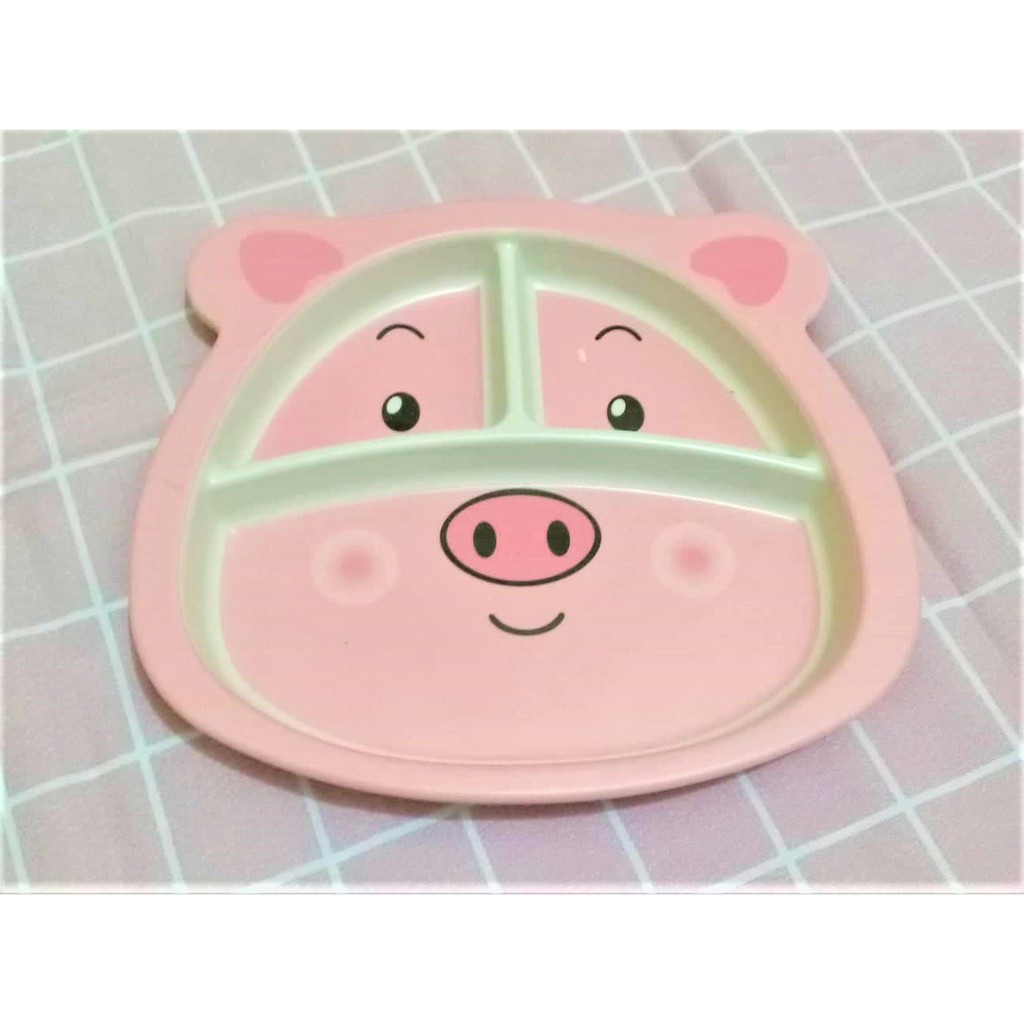 Cute Pig Kiddie Plate Pig Toddler Divided Plate | BeeCost