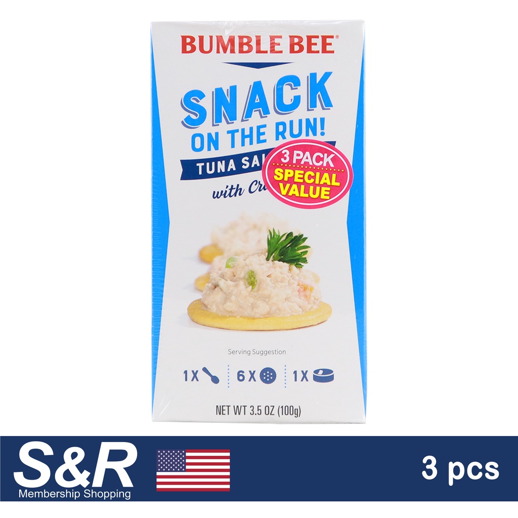 Bumble Bee Snack on The Run! Tuna Salad Kit with Crackers 3pcs | Shopee ...