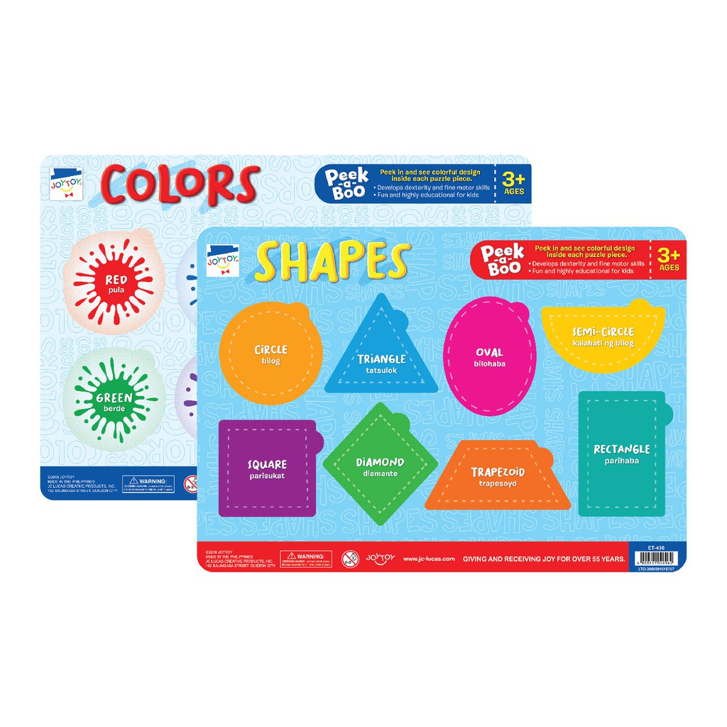 JOYTOY Colors & Shapes Peek-a-Boo Frame Tray Puzzle | Shopee Philippines