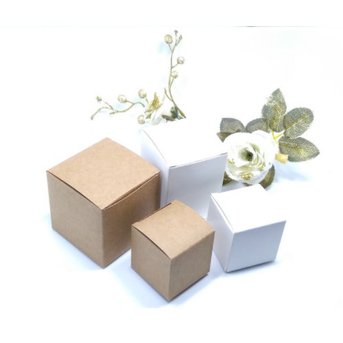 Kraft Paper Square Box White / Brown (10 pcs/Pack) | Shopee Philippines