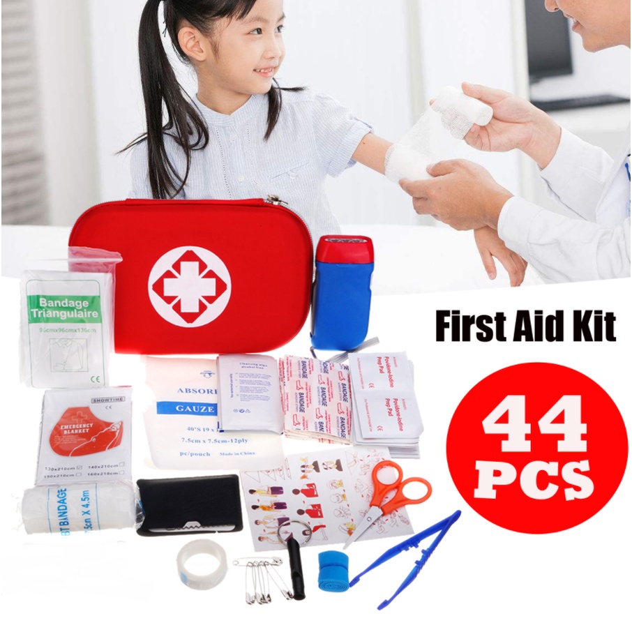 First Aid Kit 44 Piece Mini First Aid Kit Includes Emergency Blanket ...