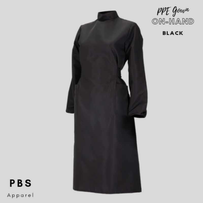 PBS "Black" PPE Gown-Isolation Gown - Lab Gown-Smock Gown | Shopee ...