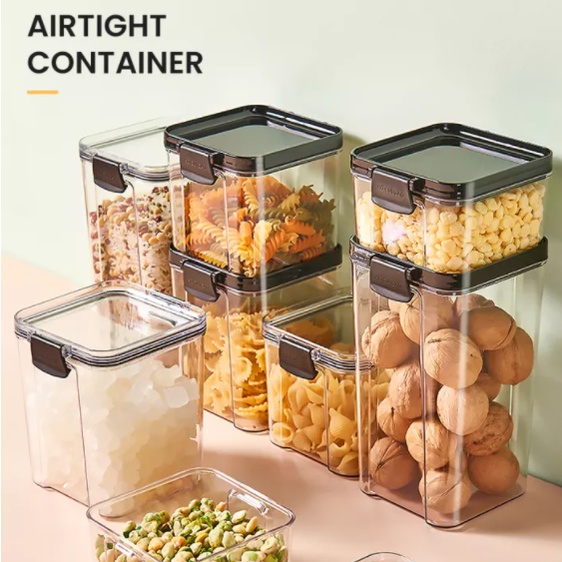 DAU Yvonne Airtight Transparent Storage Dry Food Container Jar Canister ...
