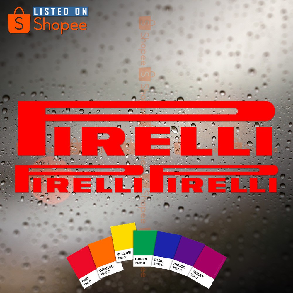 Stickers | (3X) Pirelli Tires Logo | Weather Proof die-cut decals | Set ...