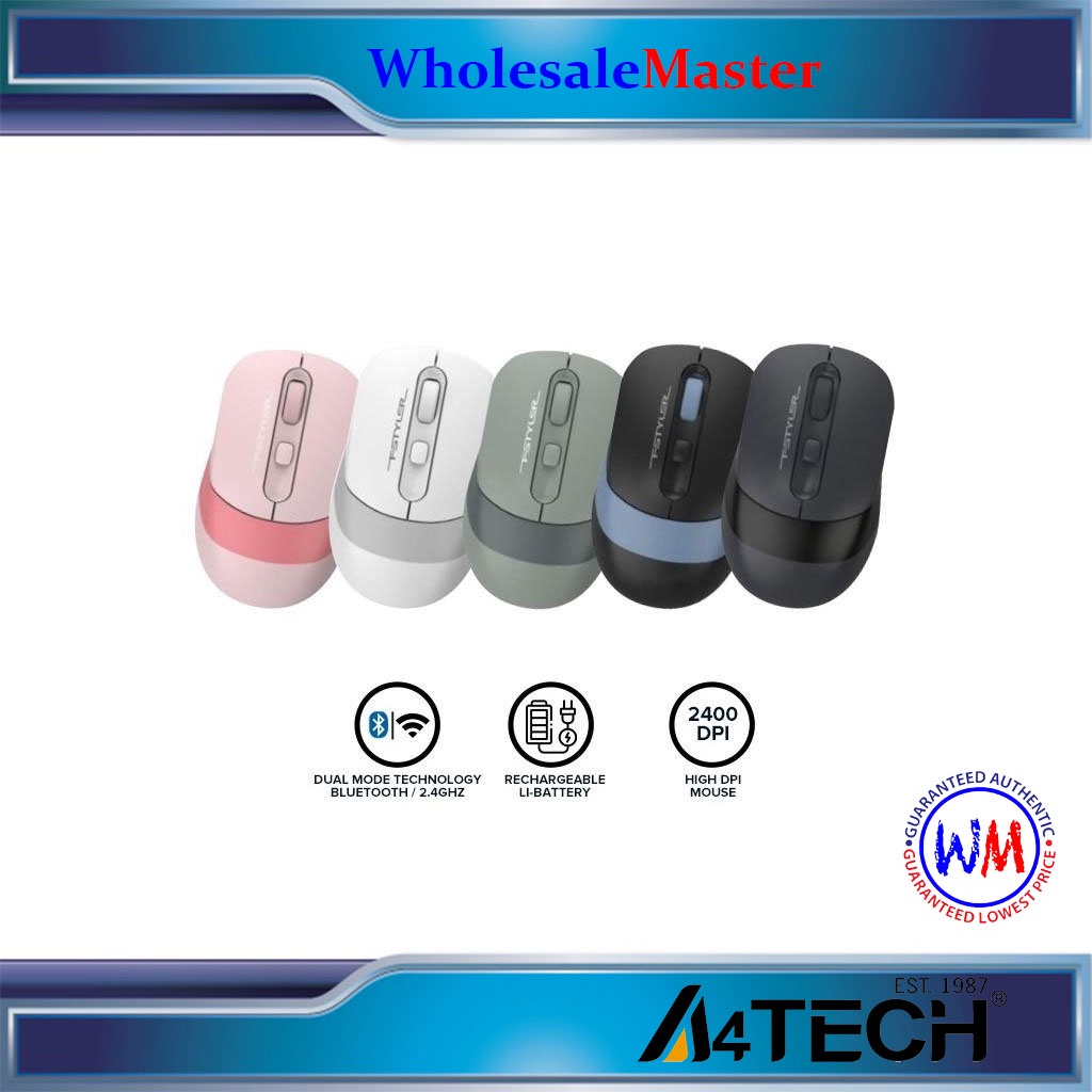 A4Tech FB10C Dual Mode Bluetooth 2.4G Wireless Rechargeable Mouse ...