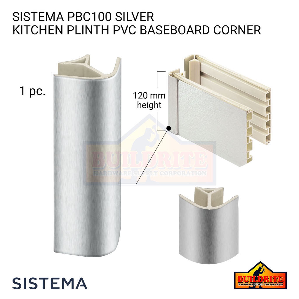 Sistema PBC100 1pc 100mm Silver Baseboard Connector For Baseboard ...