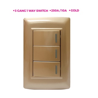 Akari 3 Gang 1 Way Switch 10A, 250V | Shopee Philippines
