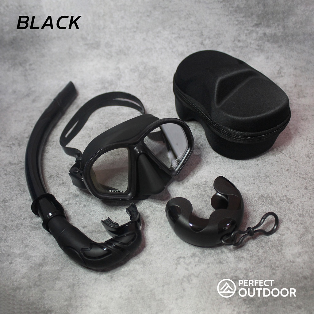 ANGLER Low Volume Freediving Mask & Foldable Snorkel Set | Shopee ...