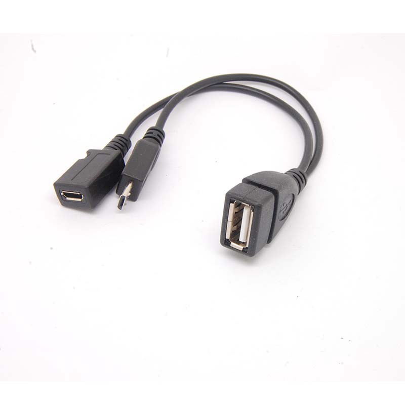 Micro Usb 2.0 Male To USB Type-A Female Host OTG Cable + USB Charging ...
