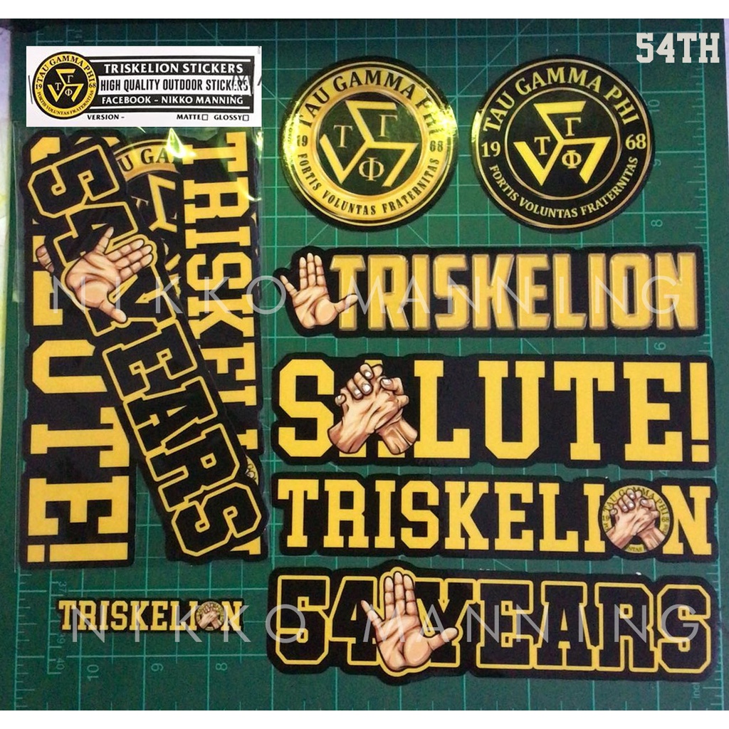 54th Anniversary Tau Gamma Phi Sticker Pack Triskelion Sticker High Quality Tau Gamma Anniv