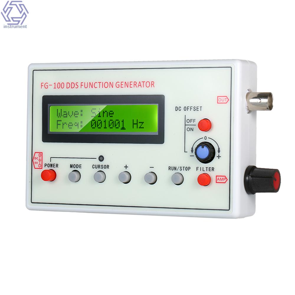 【INTU】1HZ-500KHZ FG-100 DDS Functional Signal Generator Sine Triangle Square Sawtooth ECG Noise ...