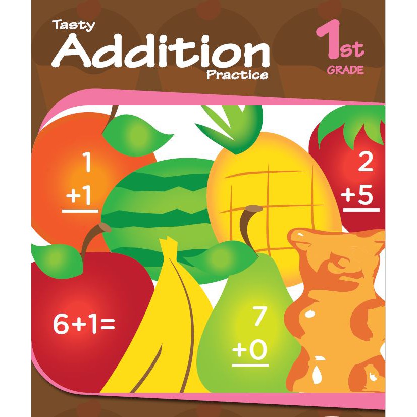 Grade 1 Math Activity Workbook/ Worksheets: Tasty Addition (16 pages ...