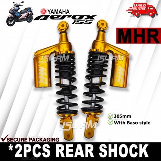 Yamaha NMAX AEROX V1 V2 Rear shock absorber 2pcs 280mm LOWERED Lifestyle with Bas0 style black ...