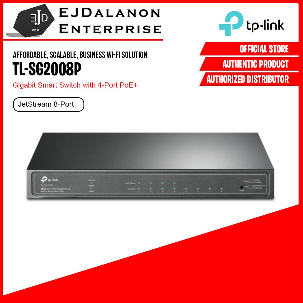 TP-Link Tl-Sg2008P Jetstream 8-Port Gigabit Smart Switch with 4-Port ...