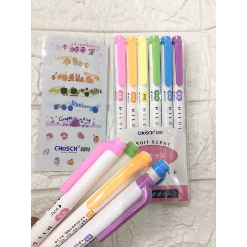 Chosch (CS-H758) 6pcs Sugar Pastel Color Highlighter Set | Shopee ...