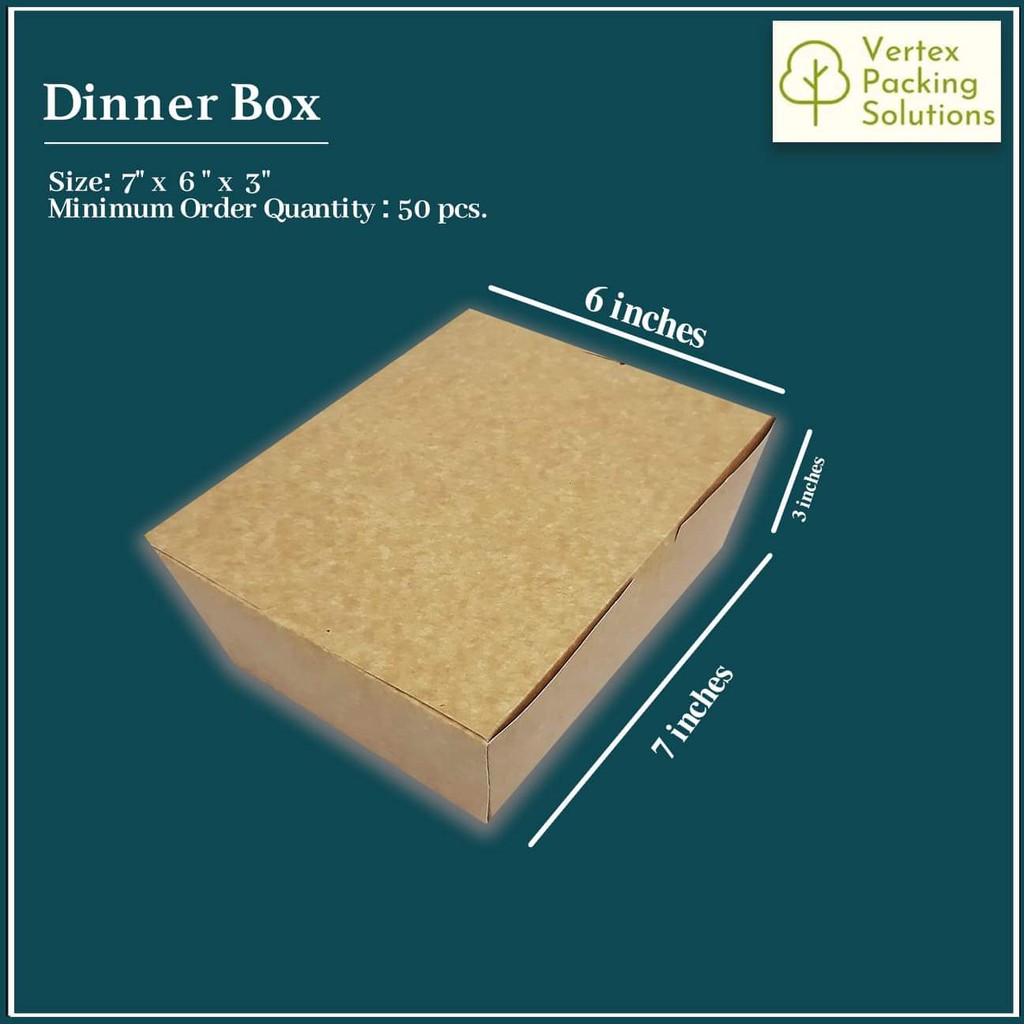 50PCS Dinner Box and mealbox Kraft (7x6x3) for takeout, meals, party ...