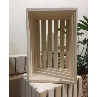 SET OFWOODEN CRATE BOX good quality palochina wood (s,m,l,xl) | Shopee ...