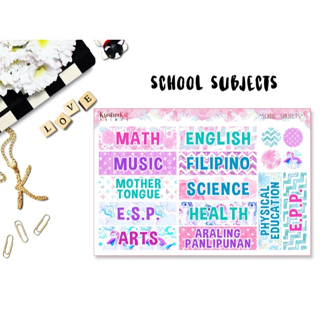School Subjects Stickers Shopee Philippines