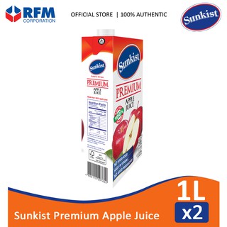 Sunkist Premium Apple Juice 1L - Set of 2s | Shopee Philippines
