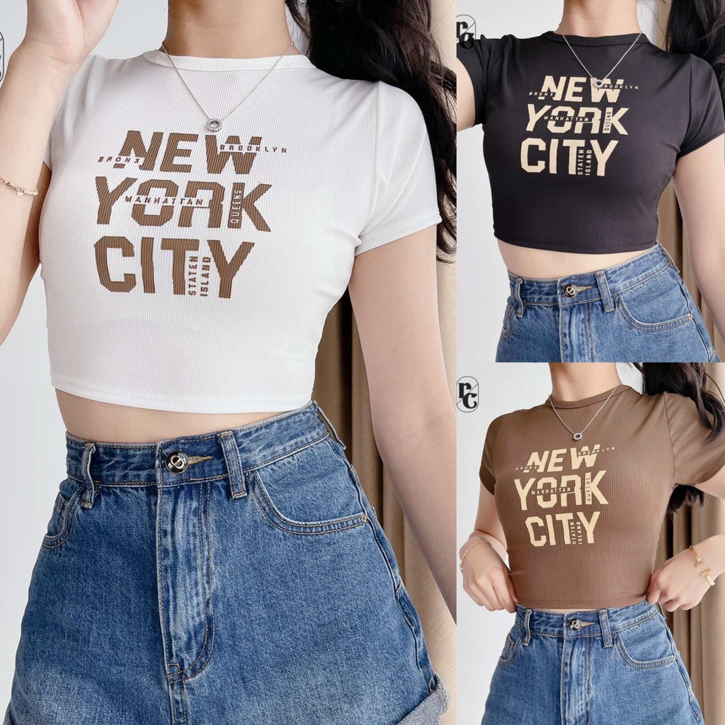 NYC Basic Knitted Crop Top | Shopee Philippines