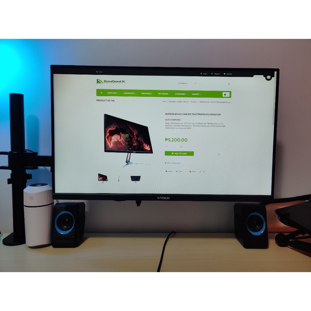 Nvision 24 Inch N2455 Ips Monitor 75hz Borderless Monitor Shopee