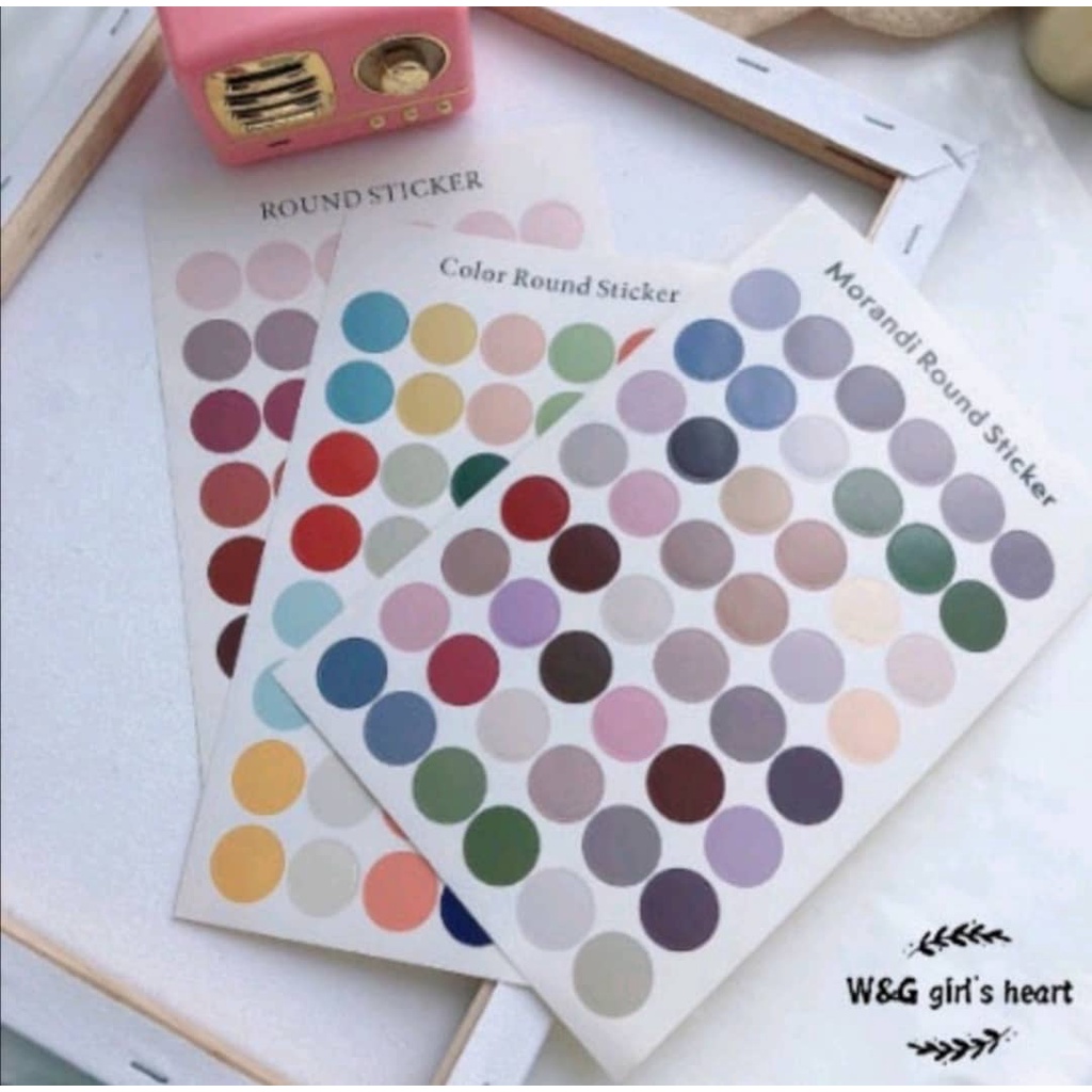 Morandi Color Matte Round Sticker Card Poster Decorative Sticker Gift ...