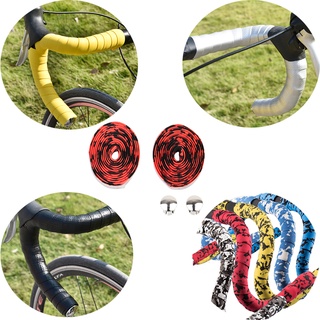 1 Pair Handle Bar Tape Road Bike Drop Bar Tape for Fixie with Bar Plugs ...
