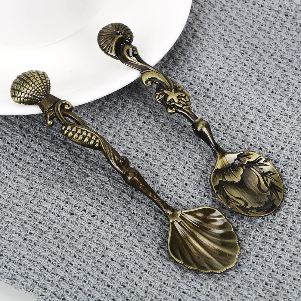 Vintage Royal Style Small Tea Coffee Spoon Mini 5pcs/set Stainless ...