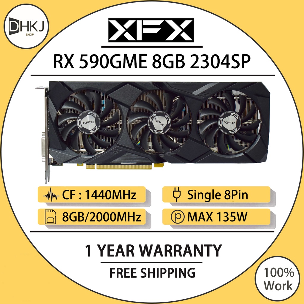 XFX RX590GME 8GB Graphics Cards 2304sp GDDR5 256bit Gaming Video Card ...