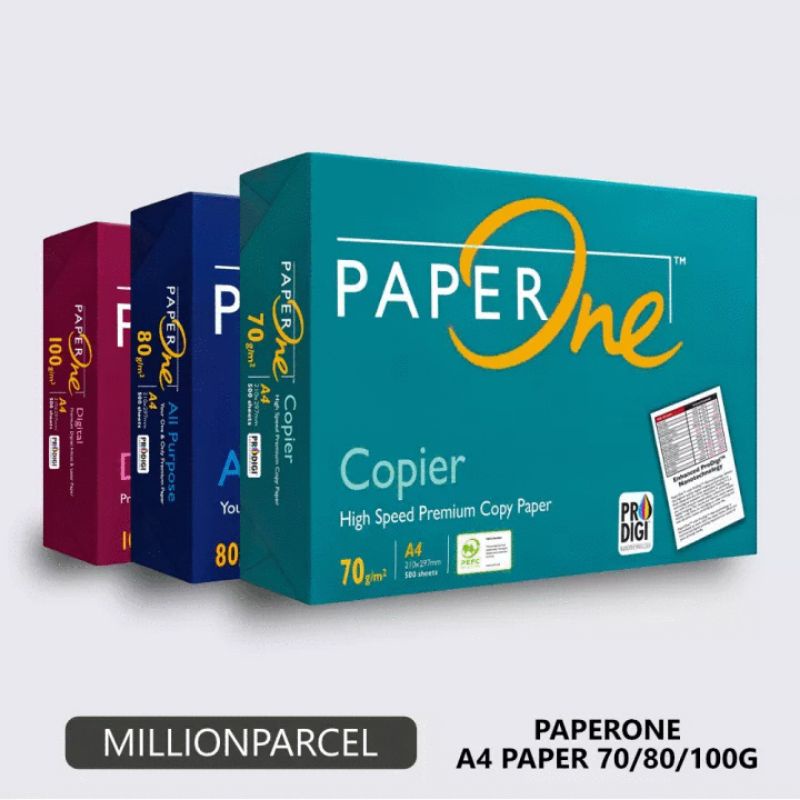 Paper One All Purpose Copy Paper (70gsm, 80gsm & 100gsm) | Shopee ...