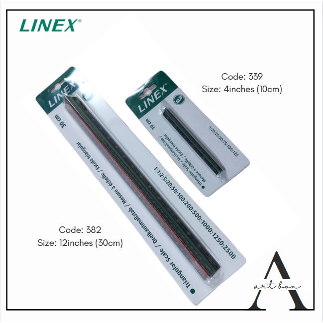 Linex Scale Ruler Triangular Scale Aluminum black color (1:20:25:50:75 ...