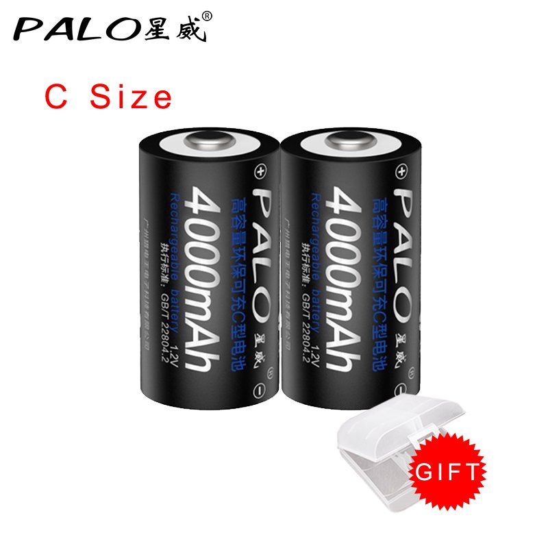 PALO rechargeable battery C type battery LR14 1.2V NI-MH 4000mAh self ... PALO rechargeable battery C type battery LR14 1.2V NI-MH 4000mAh self ...