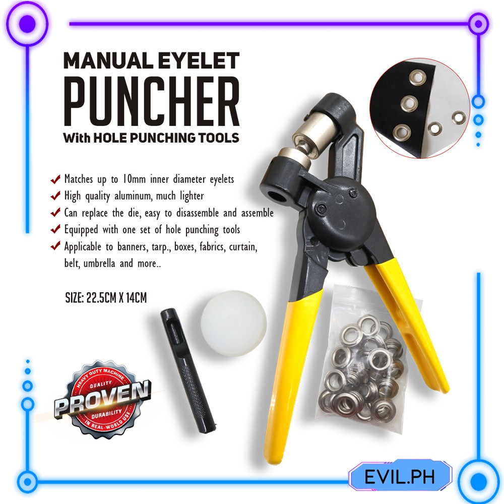 Portable Manual Eyelet Puncher 10MM | Shopee Philippines