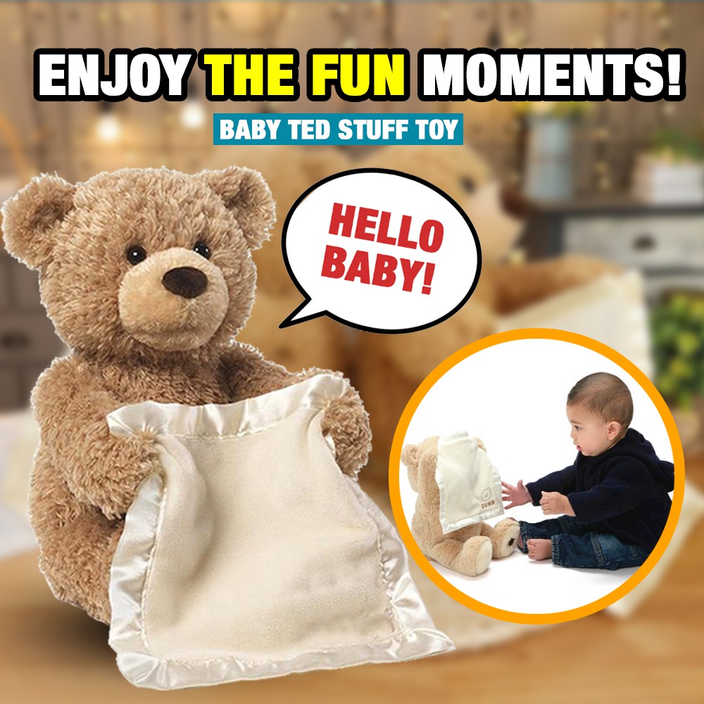 Baby Ted Stuff Toy-Peek-A-Boo Teddy Bear Animated Stuffed Animal Plush ...