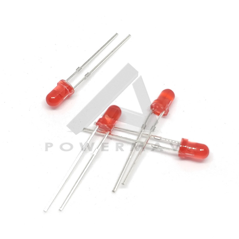 4pcs 3mm led red Light Emitting Diode 3V DC for pcb breadboard arduino ...