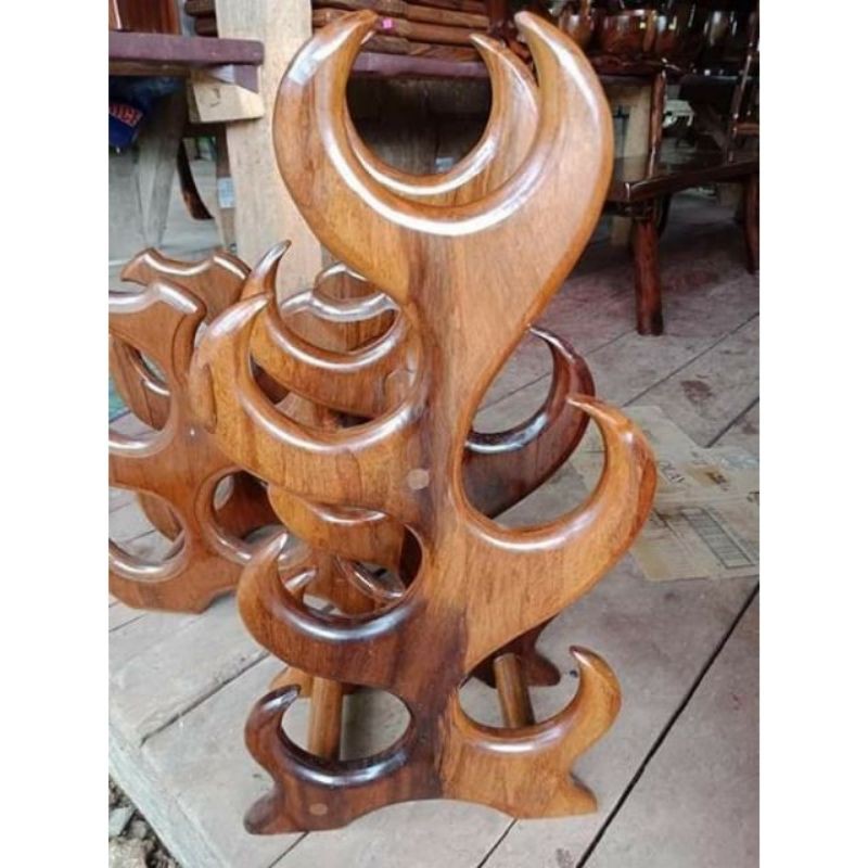 wine rack fire design magkuno wood | Shopee Philippines
