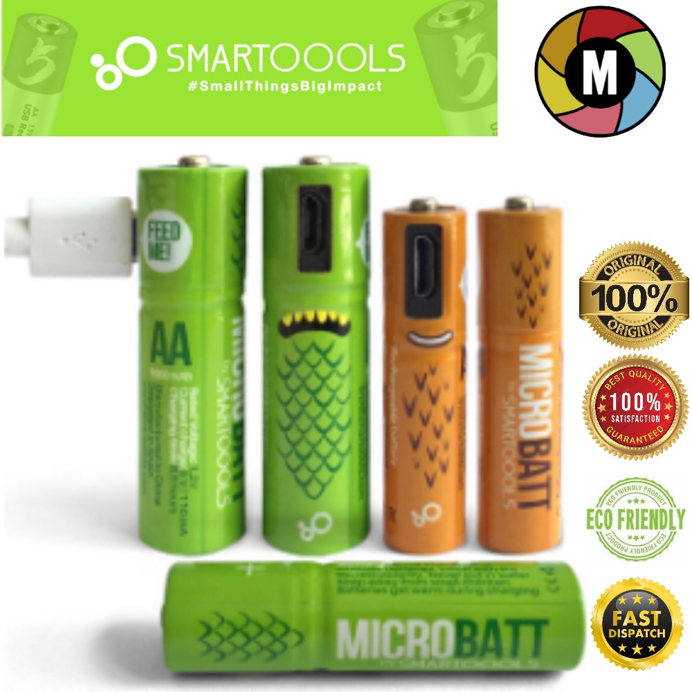 SMARTOOOLS USB RECHARGEABLE BATTERY AA / AAA pack of 2 or pack of 4 ...