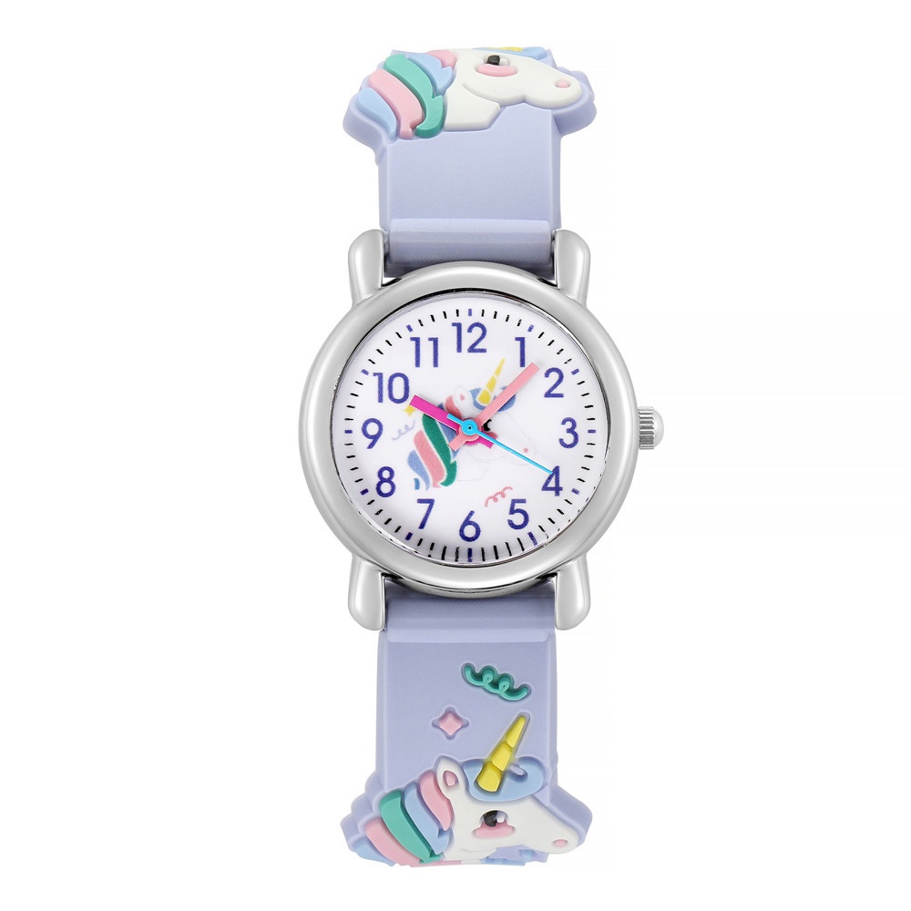 Cute Unicorn Pattern Quartz Watch Colorful Silicone Watchband Boys ...