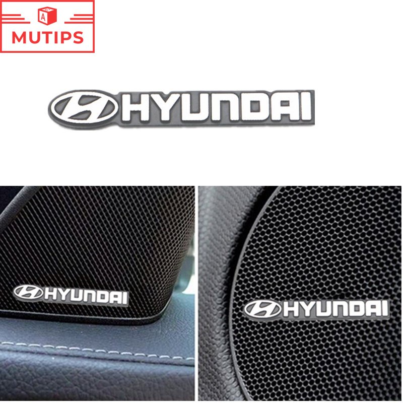 Hyundai 4Pcs Car Audio Sticker Interior Central Control Speaker Alloy ...