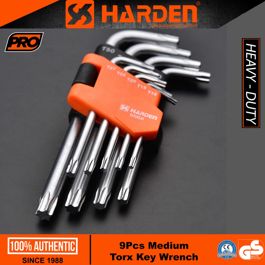 Harden 540601 9Pcs Medium Torx Key Wrench (Professional) Heavy Duty ...