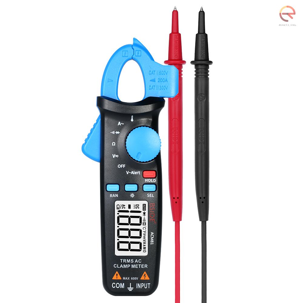 BSIDE Digital AC Clamp Meter 2000 Counts Auto Range True RMS Portable ...