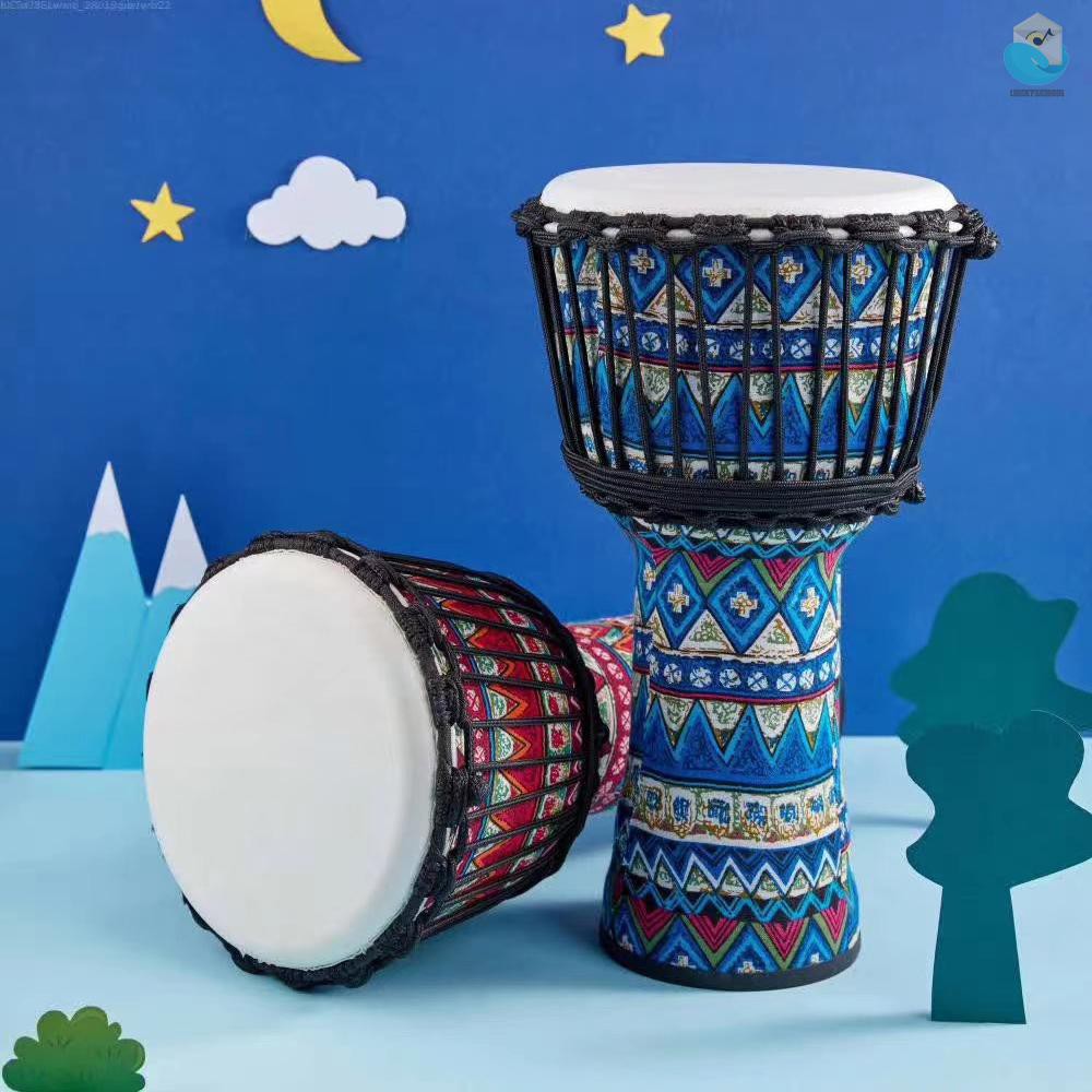 LUY 8 Inch Portable African Drum Djembe Hand Drum with Colorful Art ...