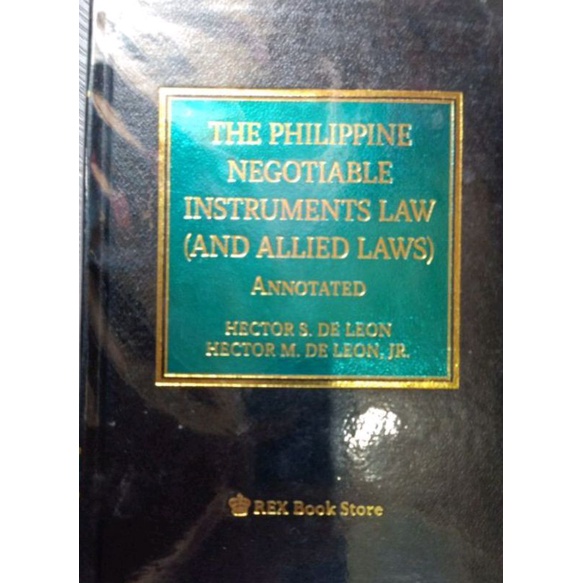 DE LEON-THE PHILIPPINE NEGOTIABLE INSTRUMENTS LAW 2016 | Shopee Philippines