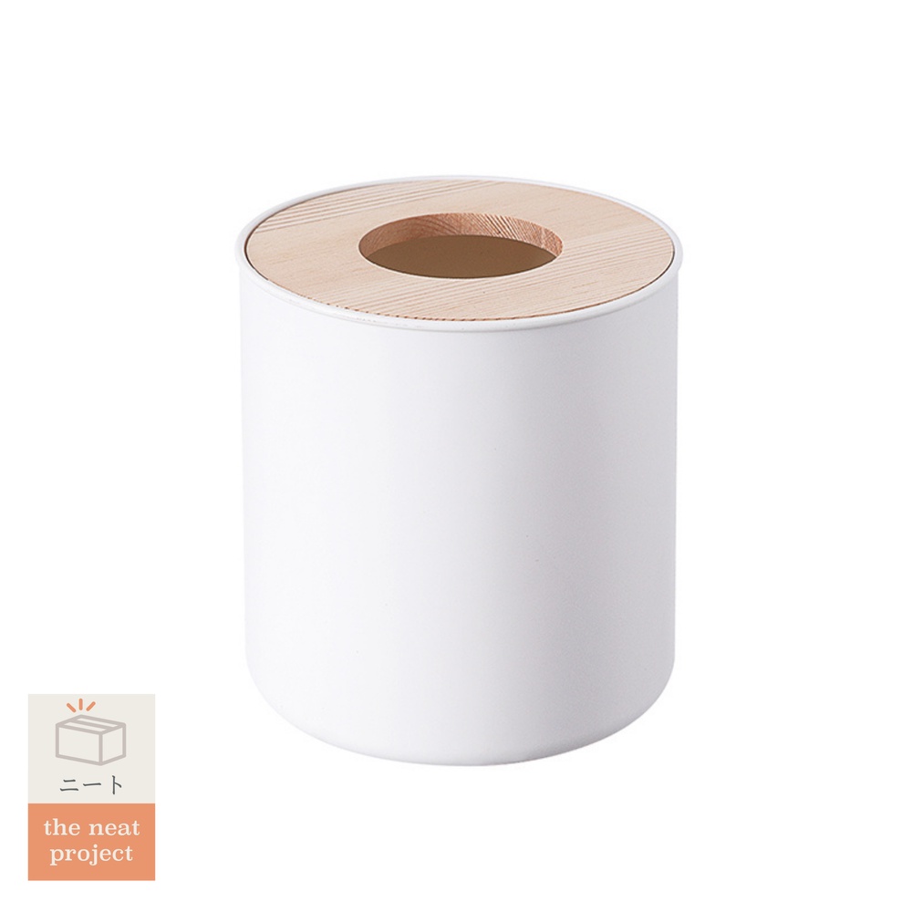 Neat Project Sachi Round Tissue Box with Wood Minimalist Design ...