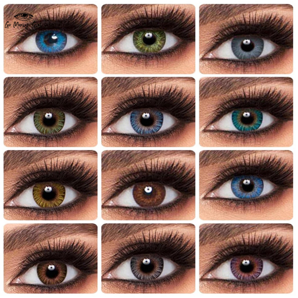 Fancy look hollywood cosmetic colored contacts high quality soft 3 tone ...