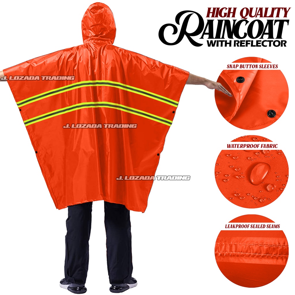 HIGH QUALITY RAINCOAT WITH REFLECTOR - Kapote / Vulcanize stitch with ...