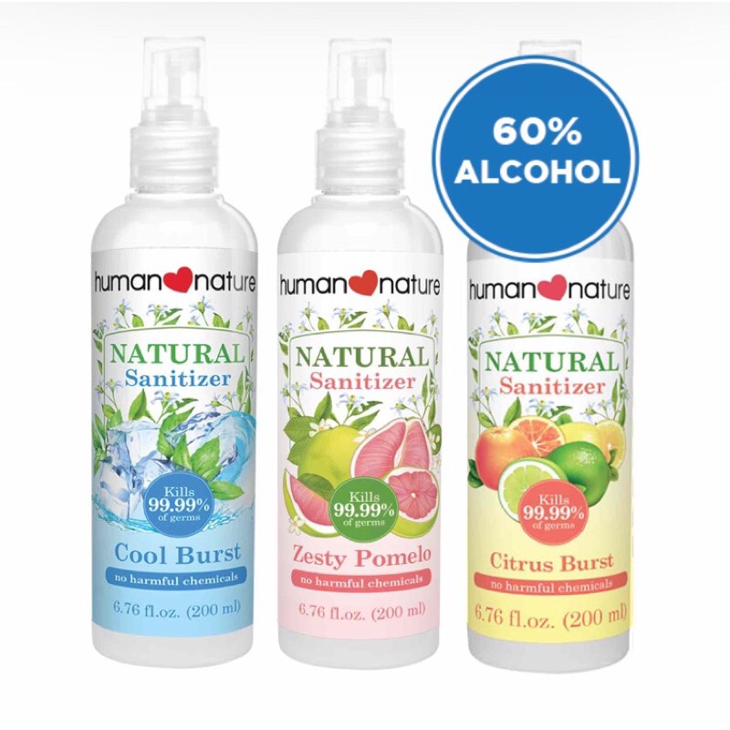HUMAN NATURE All-Natural Sanitizer (Kills 99.99% of germs) | Shopee ...