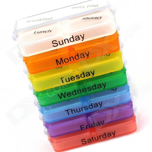 Medicine Weekly Storage Pill Box Case 7 Day Tablet Sorter | Shopee ...